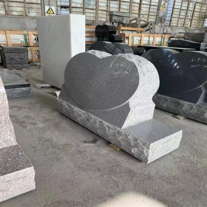 Buy Granite G603 Slant Heart Headstone Markers,Granite G603 Slant Heart ...